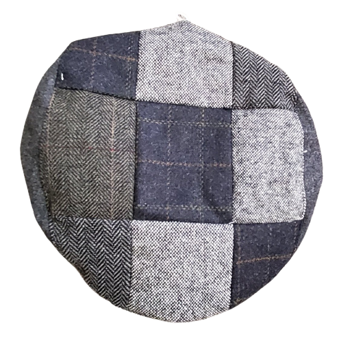 Patchwork Blue Tweed Cap | Harris Tweed – British Souvenirs